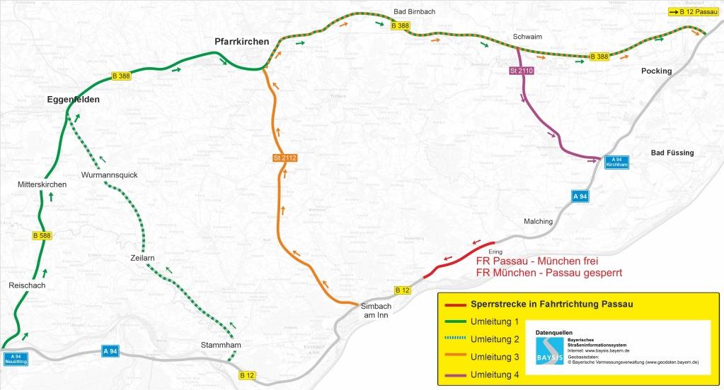 Teilsperrung der B12 bei Ering ab Mitte Juni für drei Monate – So wird ...