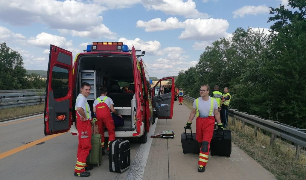 Unfall in der A93-Baustelle bei Bad Abbach: Sieben Verletzte