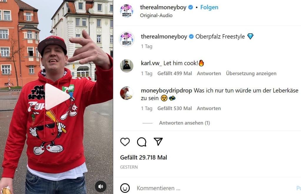 Rapper Money Boy feiert Leberkäse am Hauptbahnhof Regensburg – „Schiebt ...