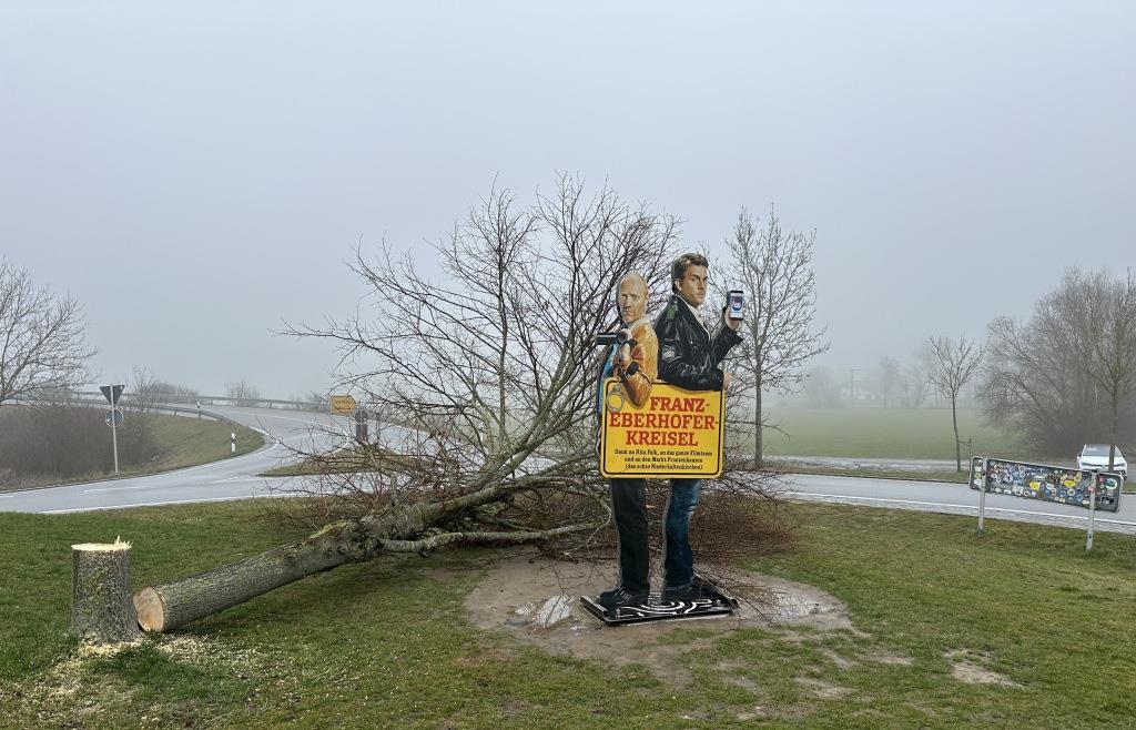 Aufatmen in Frontenhausen: Eberhofer-Kreisel bekommt neuen Baum