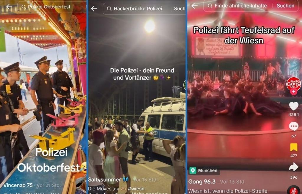 Münchner Polizei mausert sich auf dem Oktoberfest zum TikTok-Star