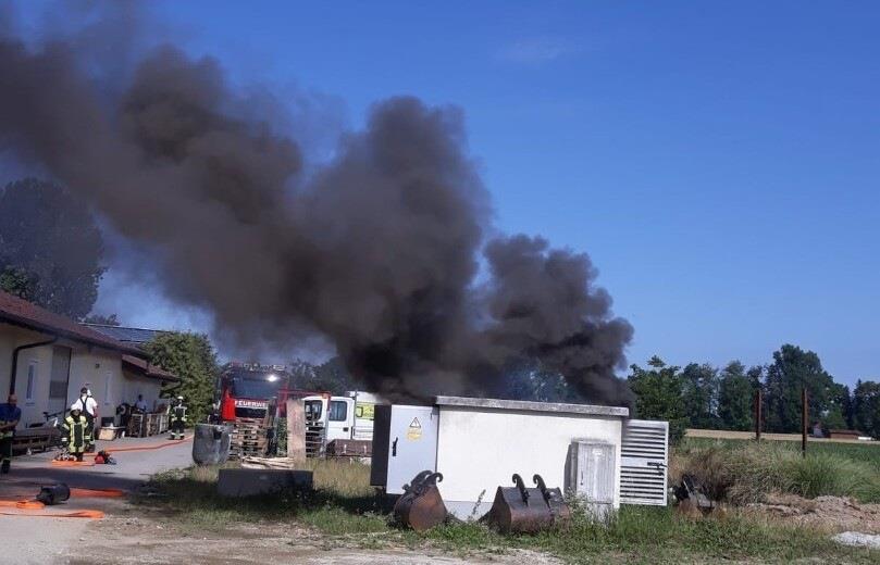 Trafo-Anlage bei Moos gerät in Brand