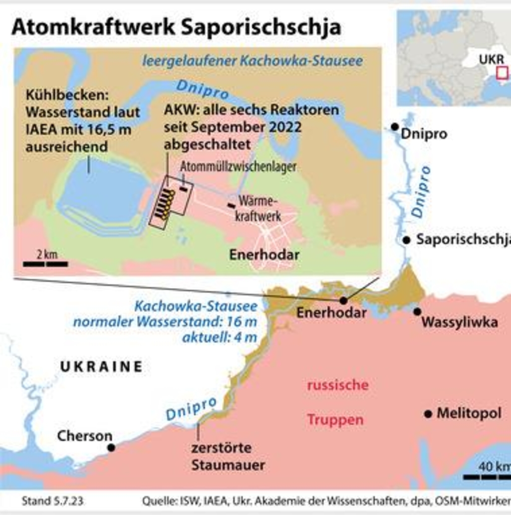 Sorge um Europas größtes AKW Saporischschja in der Ukraine: Wie groß ...