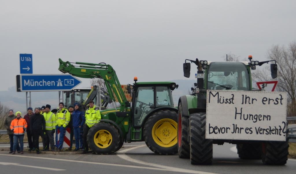 Protest der Landwirte – dieses Mal an der Autobahn