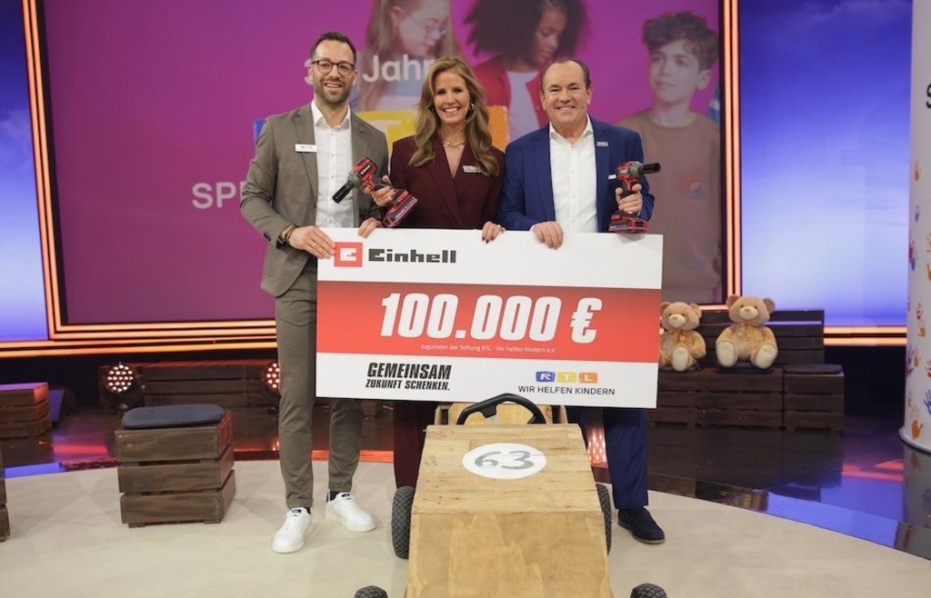 RTL-Spendenmarathon: Einhell hilft mit 100.000 Euro und versteigertem ...